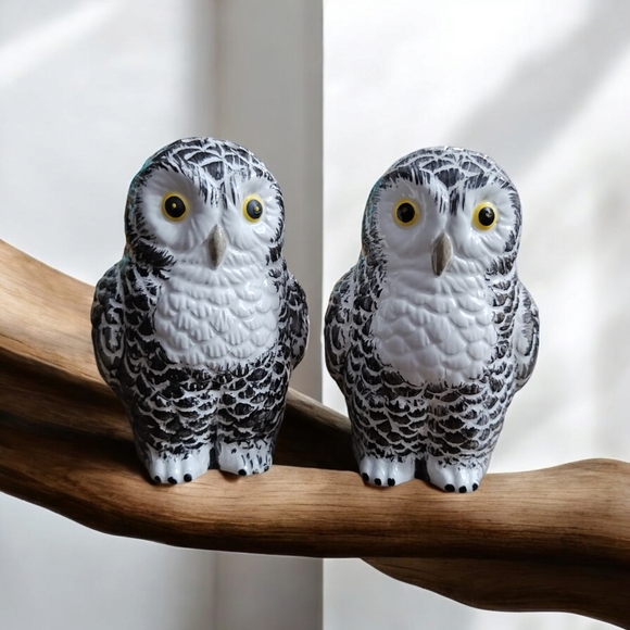 Source Unknown | Dining | Vintage 99s Black White Owl Salt Pepper ...